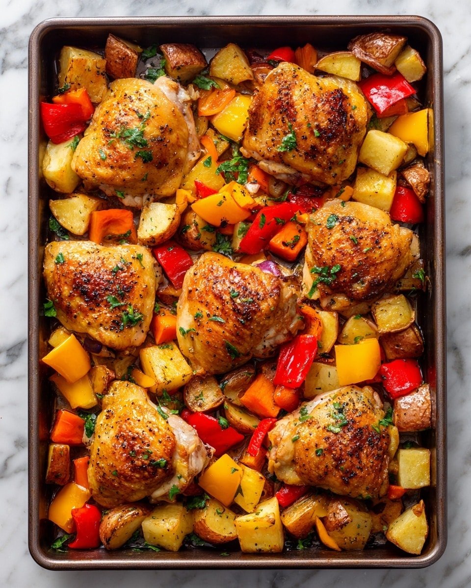 Juicy Oven-Baked Chicken Tray Bake with Roasted Vegetables Recipe ...